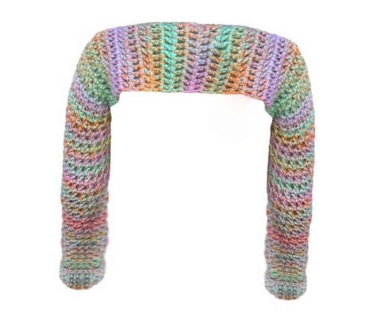 Crochet PATTERN: Cute Cozy Cuffed Shrug With Mesh Fishnet Detail ...