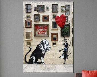 Banksy Lion Print - Etsy UK