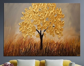Gold Tree Wall Art - Etsy