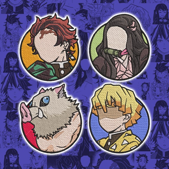 Anime Embroidery Design Slayer Team 4 DESIGNS PACK - Etsy