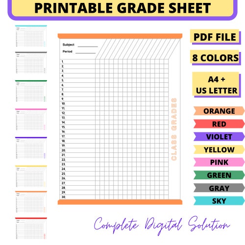 Grade Book Page // - Etsy