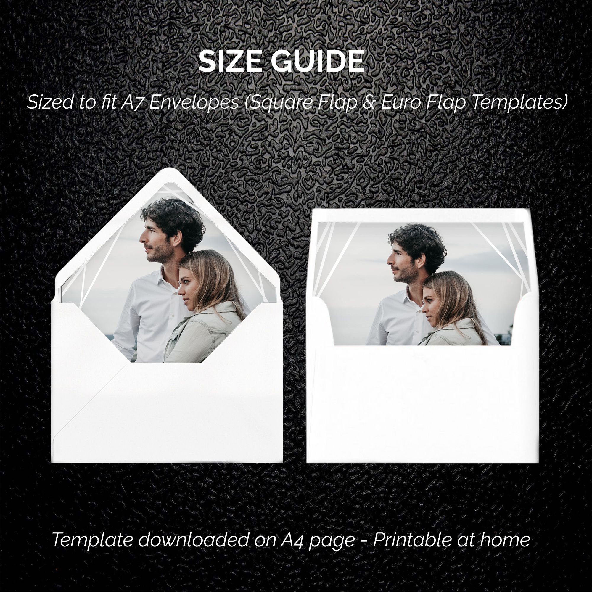 Wedding Envelope Liner Template Modern Photo Envelope Insert A7 ...