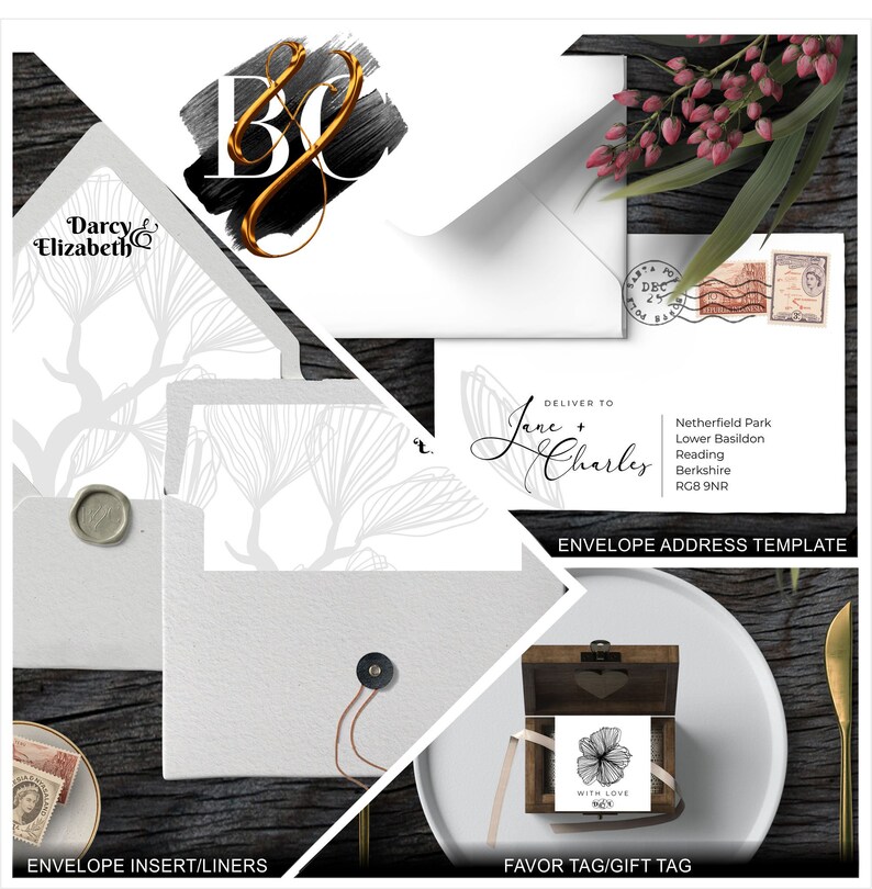 Wedding Template Bundle 35 Templates Monochrome DIY - Etsy