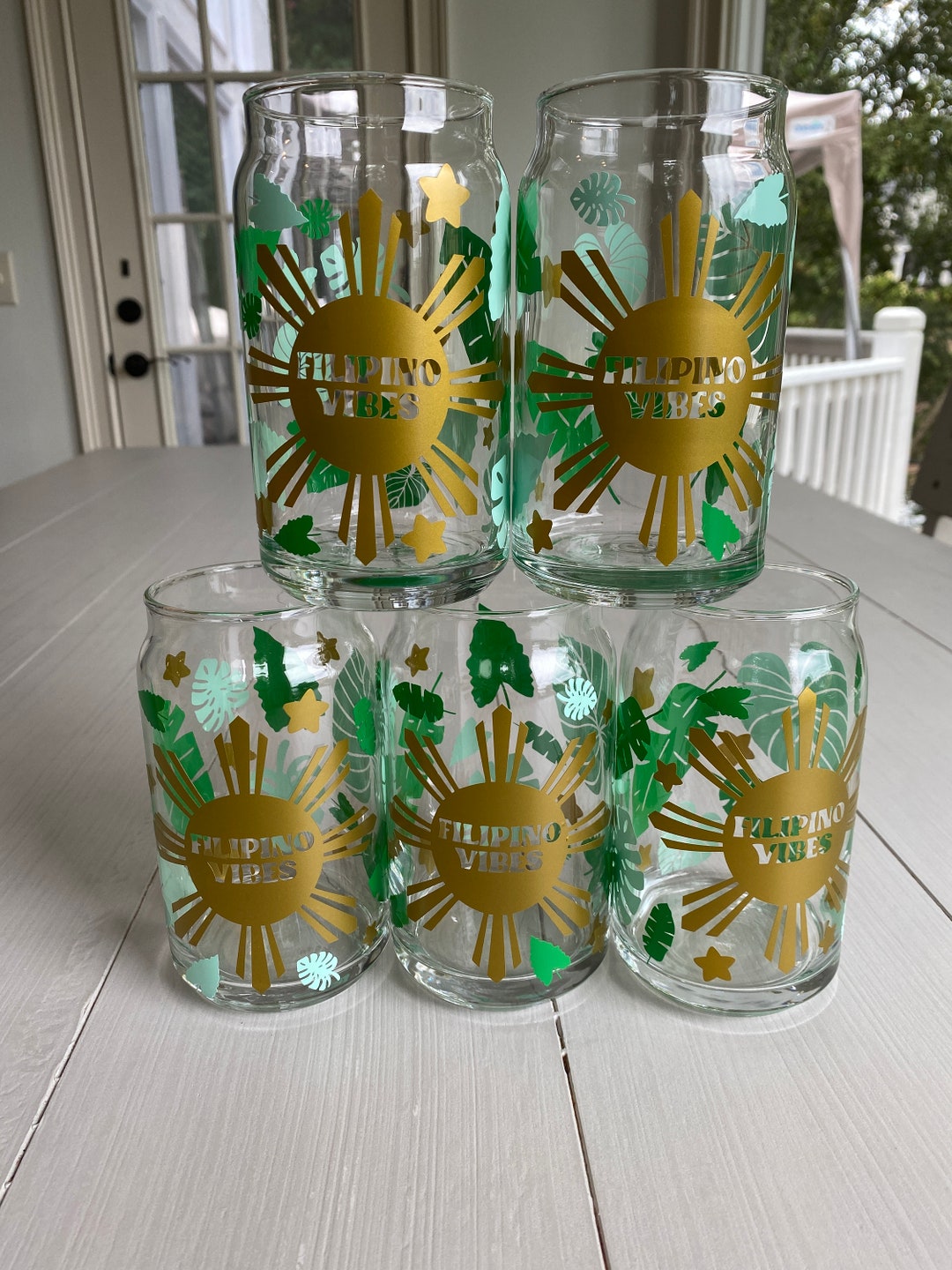 Magandang Araw or Filipino Vibes - Glass Can Cups - IN PERSON ONLY - Etsy