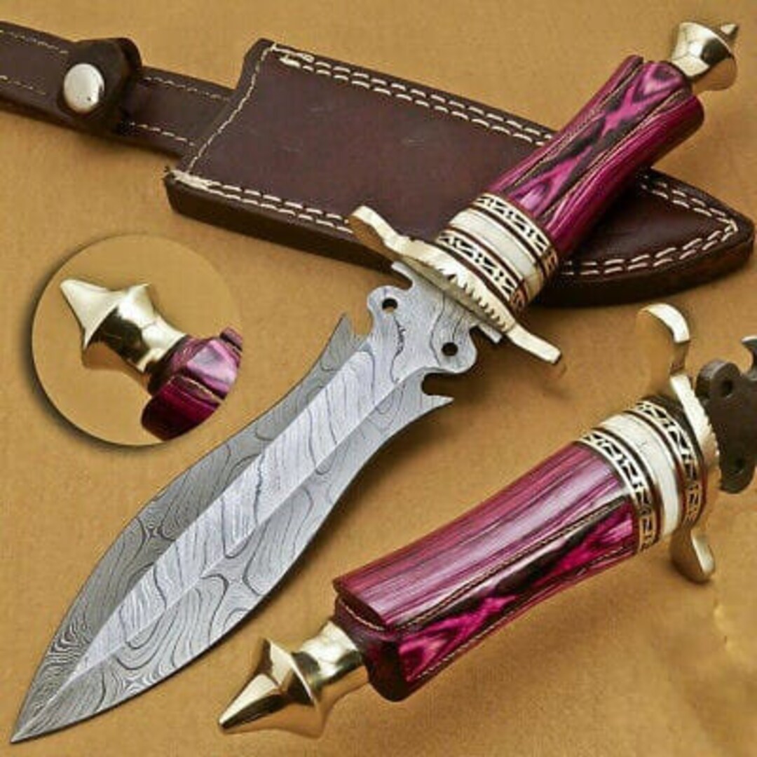 Damascus Dagger Knife Custom Hand Forged Knife ,camping Knives,handmade ...