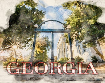University of Georgia Arch Print - Etsy