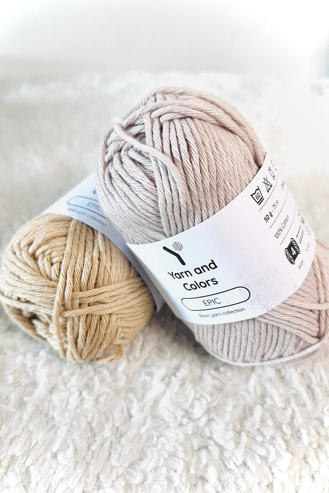 Yarn and Colors Epic 100% Aran Cotton Worsted Weight Crochet Yarn 50g ...