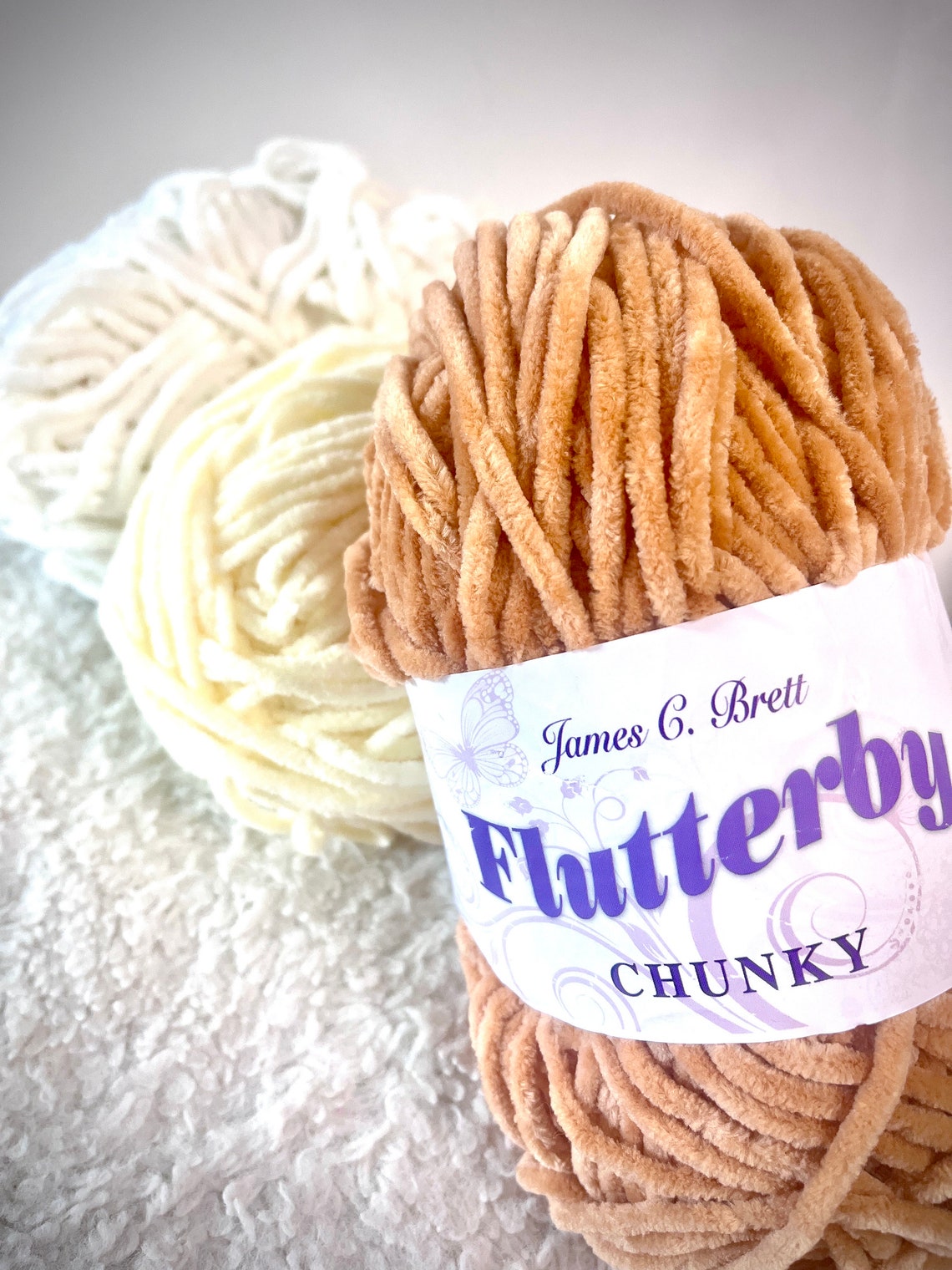 James C Brett FLUTTERBY Chunky Chenille Super Bulky Plush Velvet ...