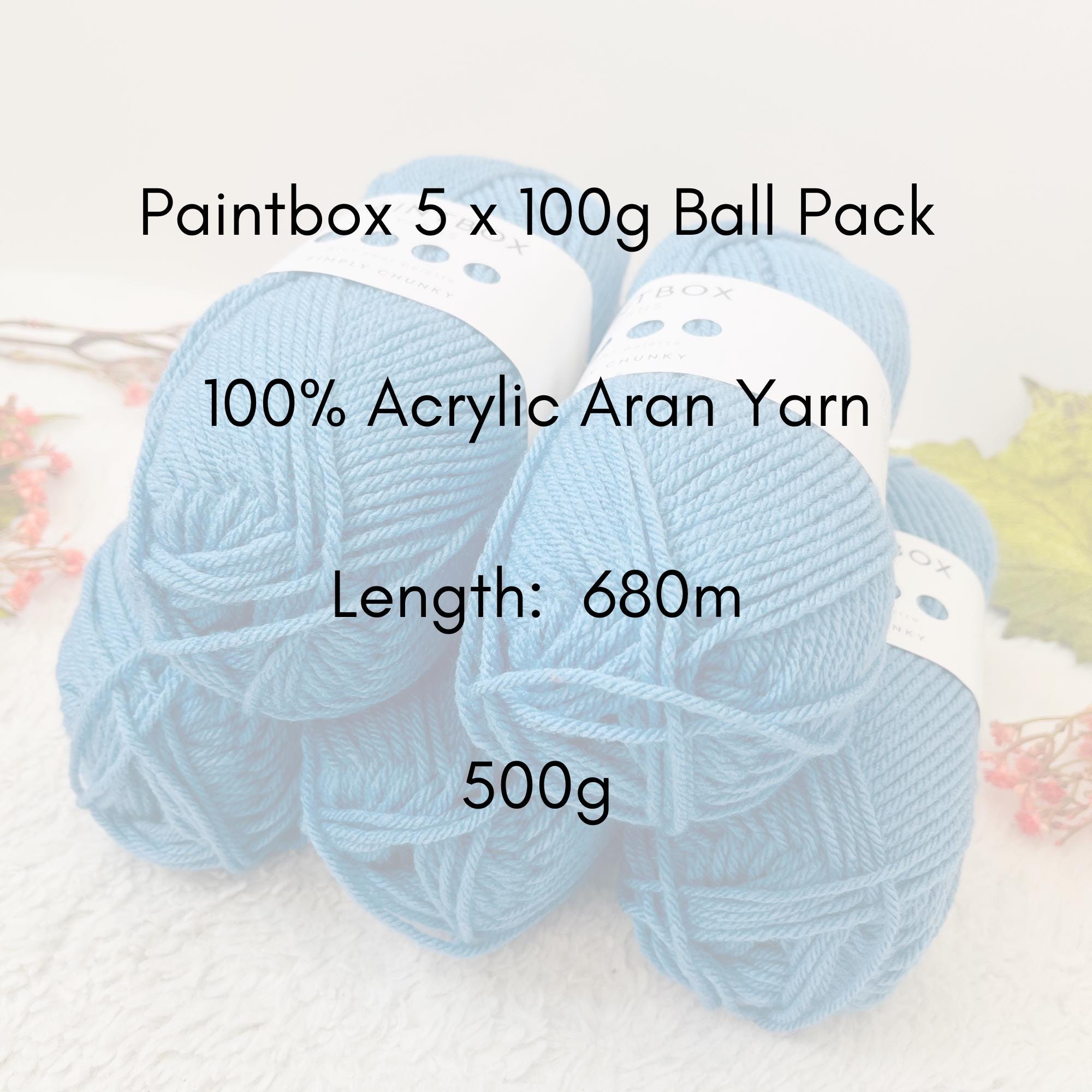 Paintbox 5 X 100g Simply Chunky Bulky Supersoft Yarn Acrylic Smooth ...