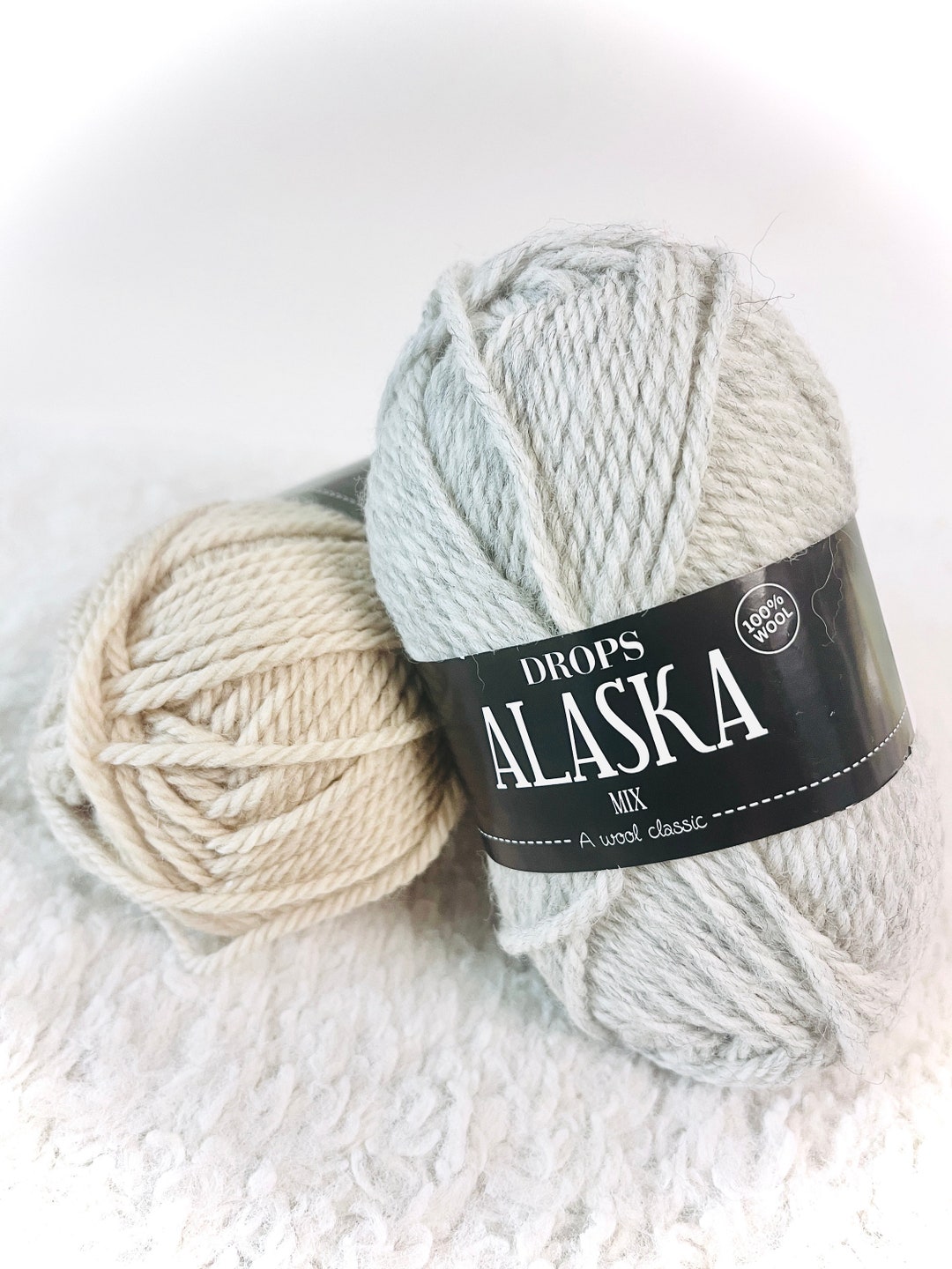 DROPS Alaska Natural Organic 100% Wool Aran Worsted Weight Quality ...