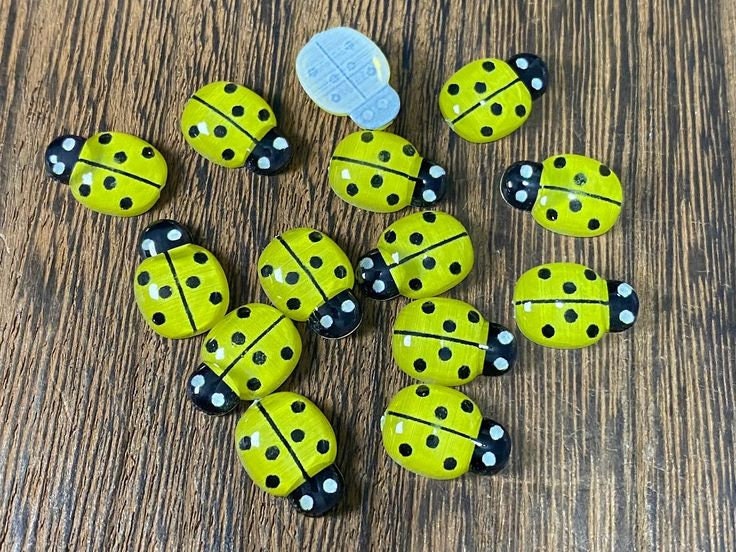 10 Resin Flatback Ladybugs Various Colours Findings Embellishments - Etsy