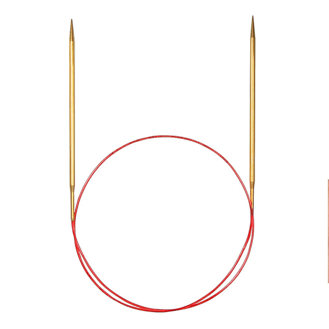 Addi Lace Circular Knitting Needles – White Brass Tips With Red Cable ...