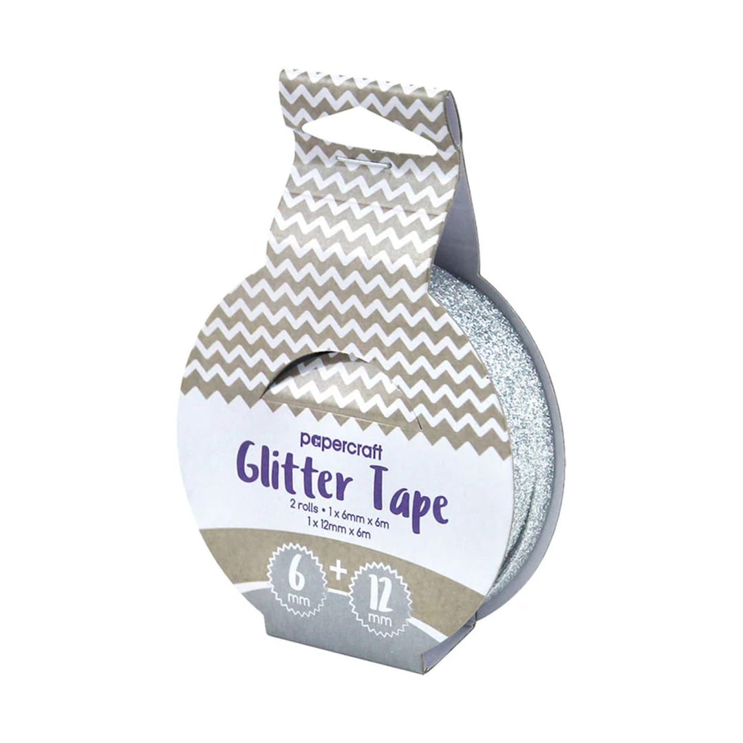 Papercraft Adhesive Tape – Glitter Silver (2 Rolls) - Etsy