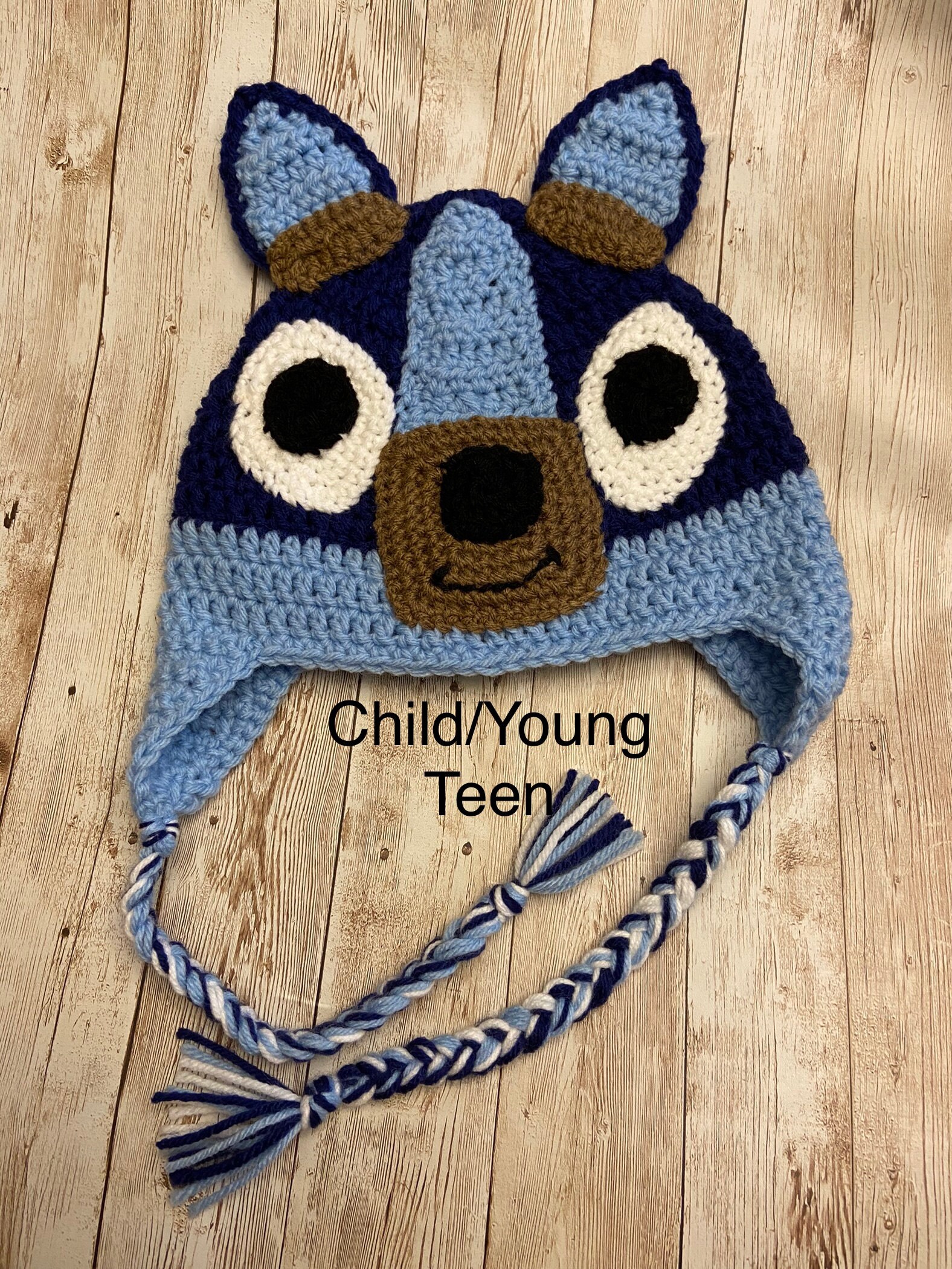 Bluey Crocheted Hat Bingo Crocheted Hat Toddler, Preschool, Child Hat ...