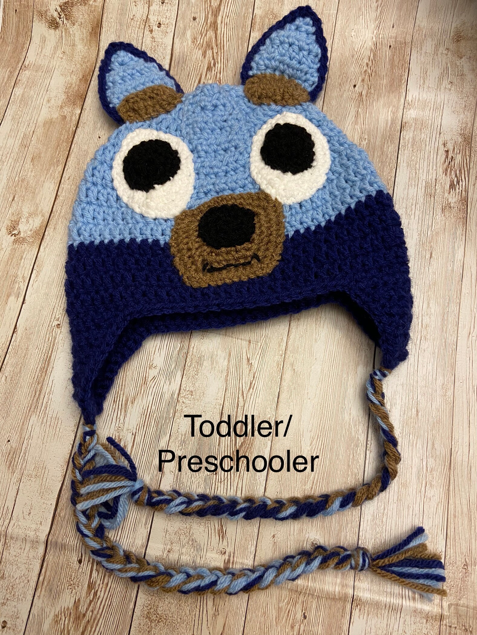 Bluey Crocheted Hat Bingo Crocheted Hat Toddler, Preschool, Child Hat ...