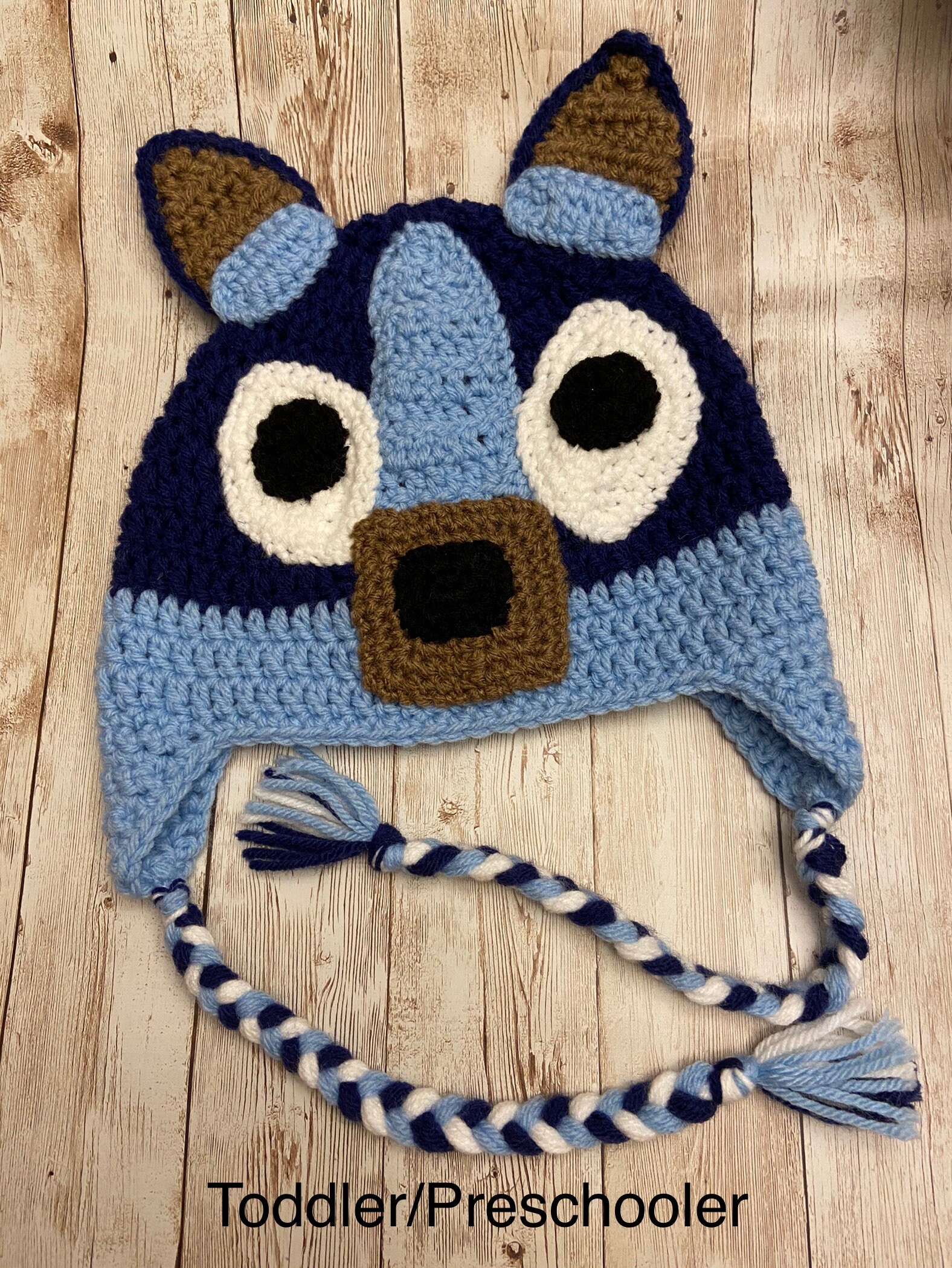 Bluey Crocheted Hat Bingo Crocheted Hat Toddler, Preschool, Child Hat ...