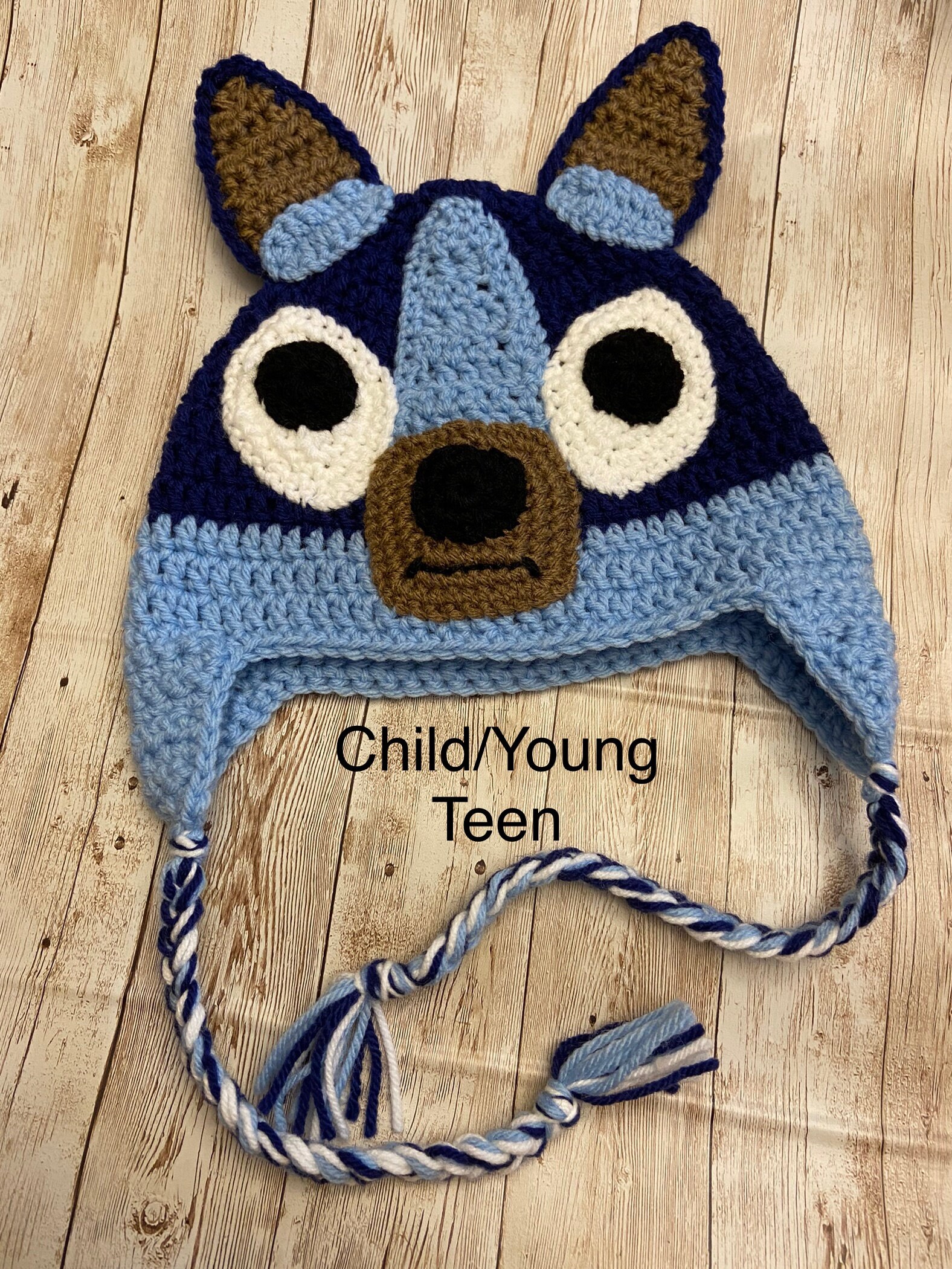 Bluey Crocheted Hat Bingo Crocheted Hat Toddler, Preschool, Child Hat ...