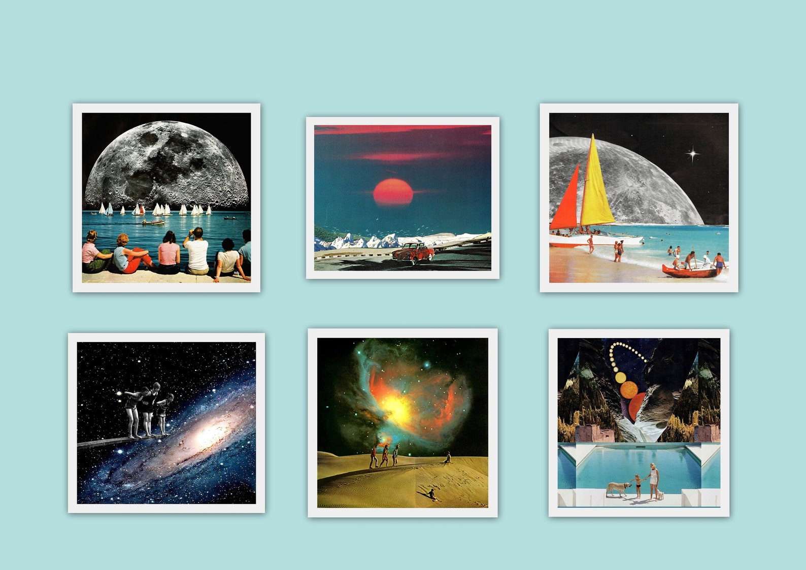 Retro Wall Collage Kit 6 Pcs - DIGITAL DOWNLOAD - Surreal Collage ...