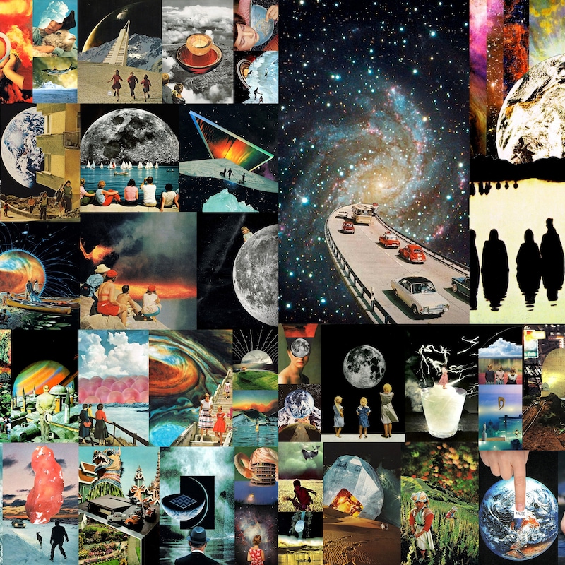 Retro Collage Art - Etsy