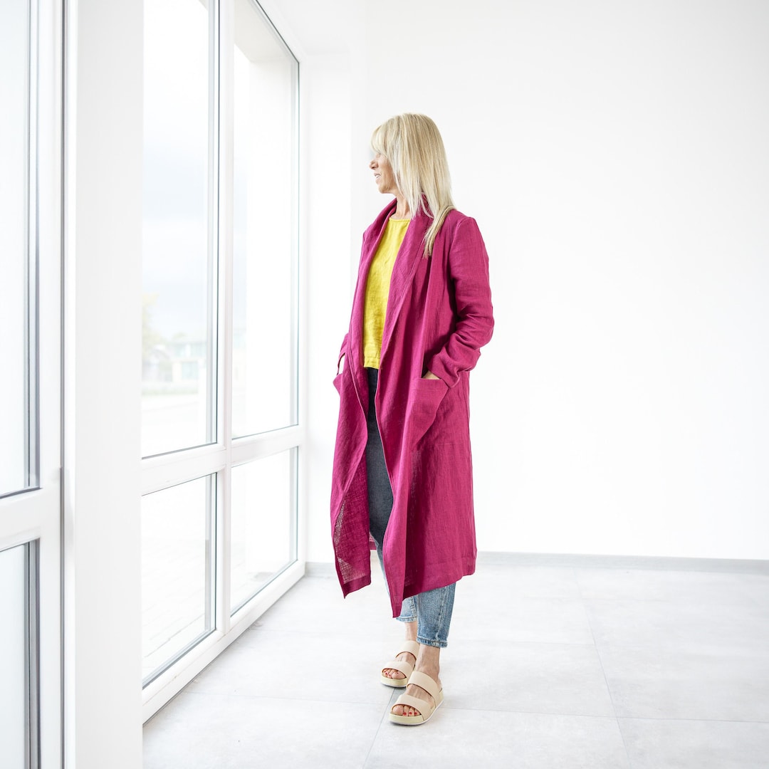 Linen Coat EMMA / Long Linen Cardigan / Linen Jacket for Women / Linen ...