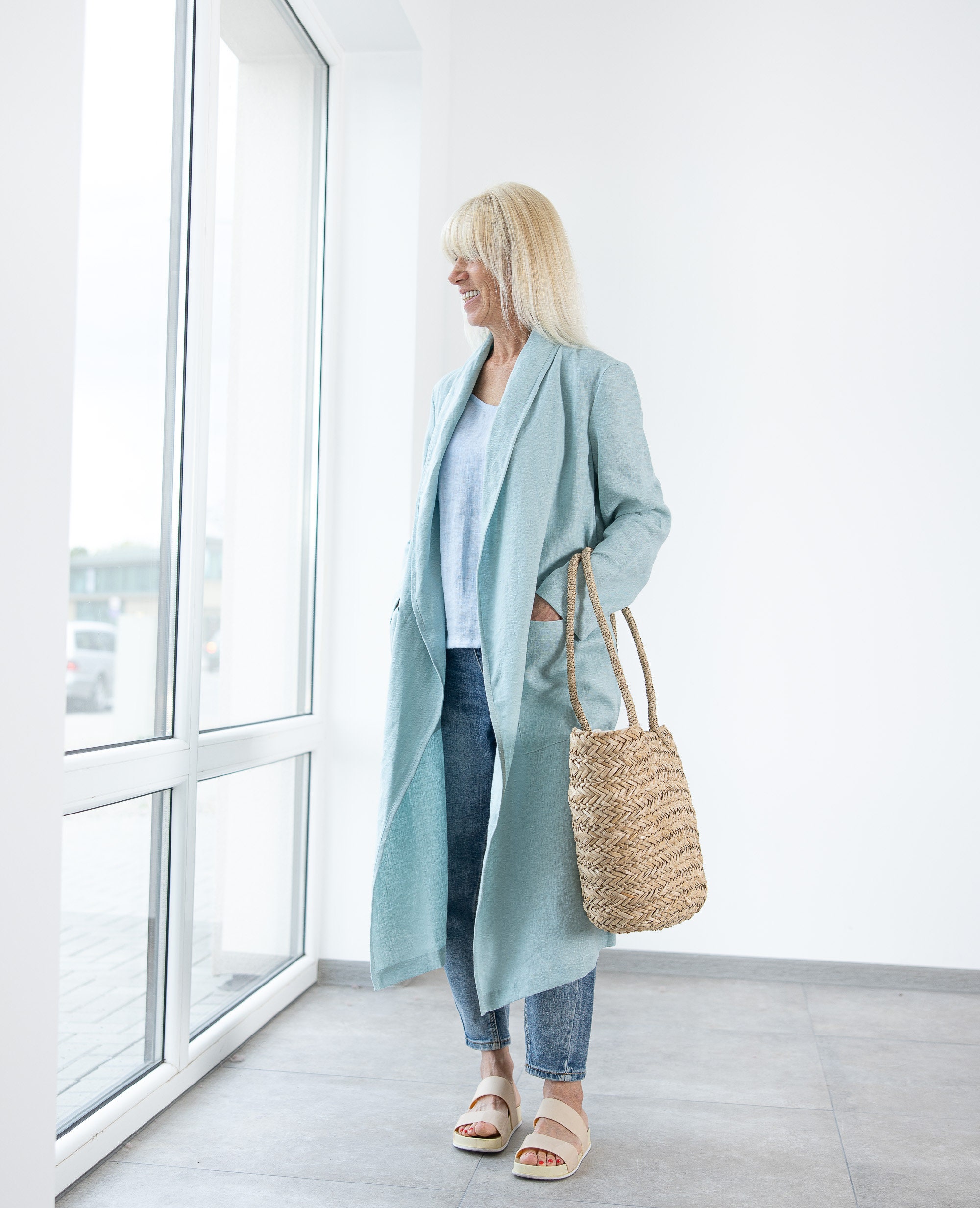 Linen CARDIGAN EMMA / Long Linen Cardigan for Women / Autumn - Etsy