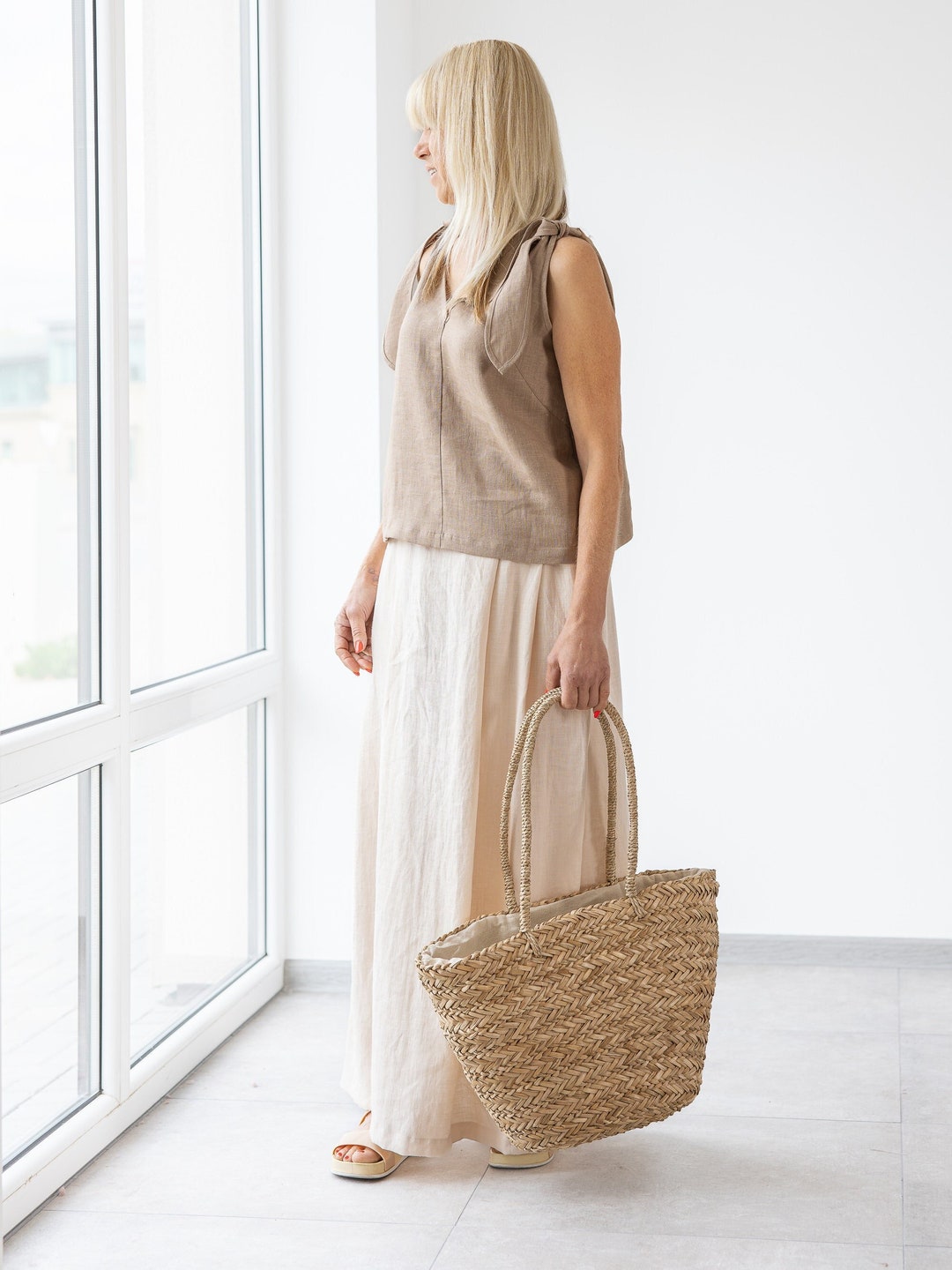 Summer Linen Skirt AMICA / Women Maxi Linen Skirt / Long Linen Skirt - Etsy