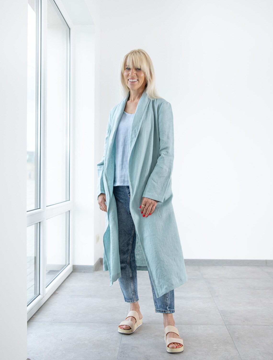 Linen CARDIGAN EMMA / Long Linen Cardigan for Women / Autumn - Etsy