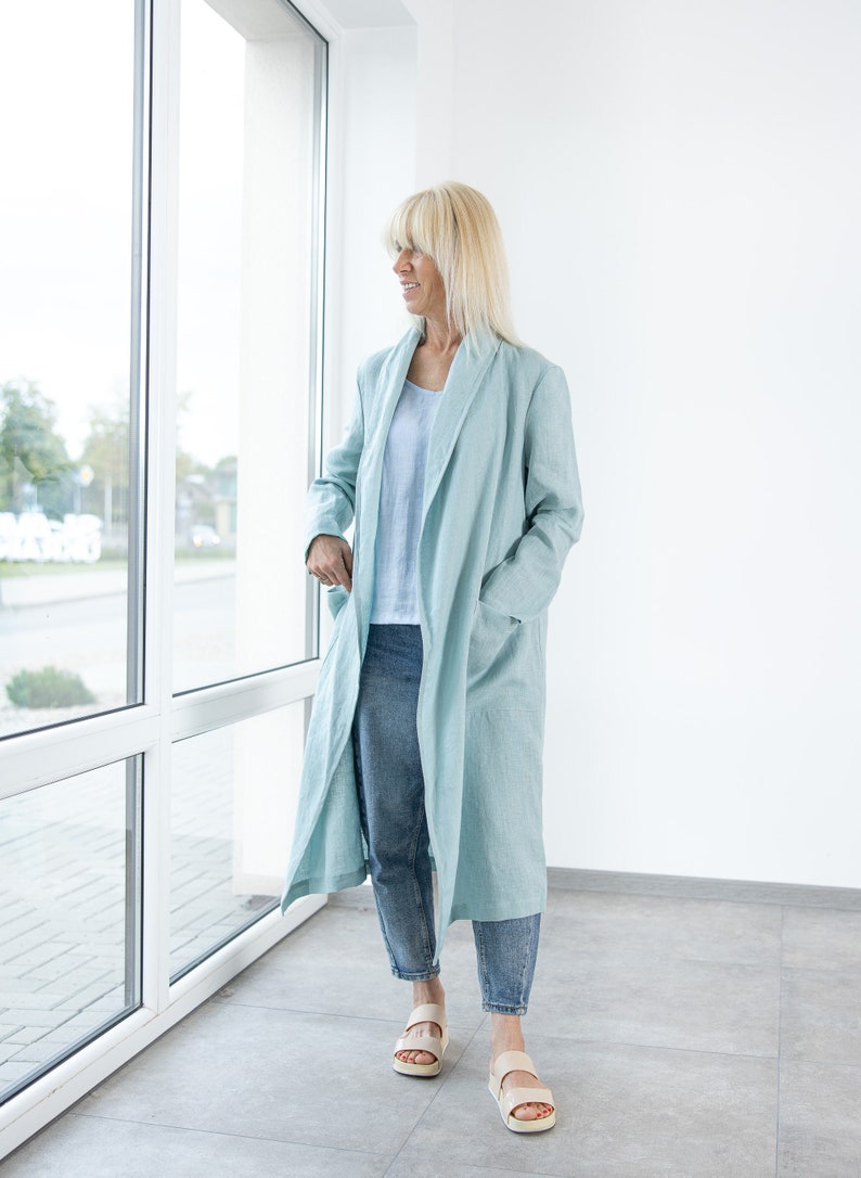 Linen CARDIGAN EMMA / Long Linen Cardigan for Women / Autumn Linen ...