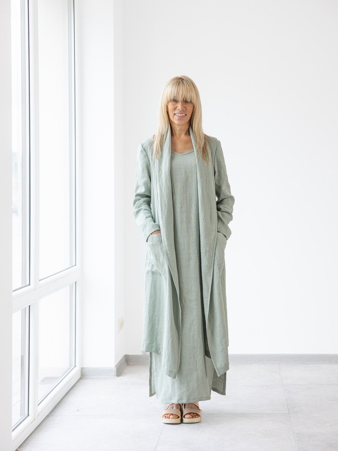Linen Maxi Cardigan EMMA / Oversized Linen Jacket for Women - Etsy