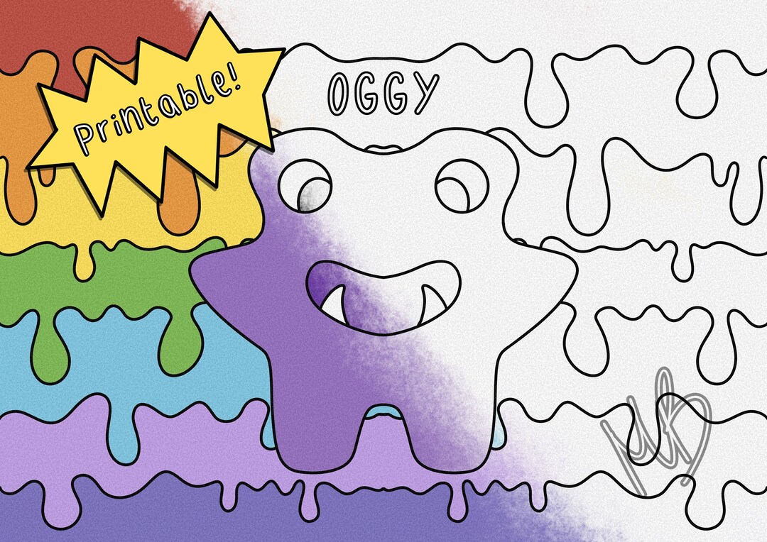 Oggy Colouring Sheet - Etsy