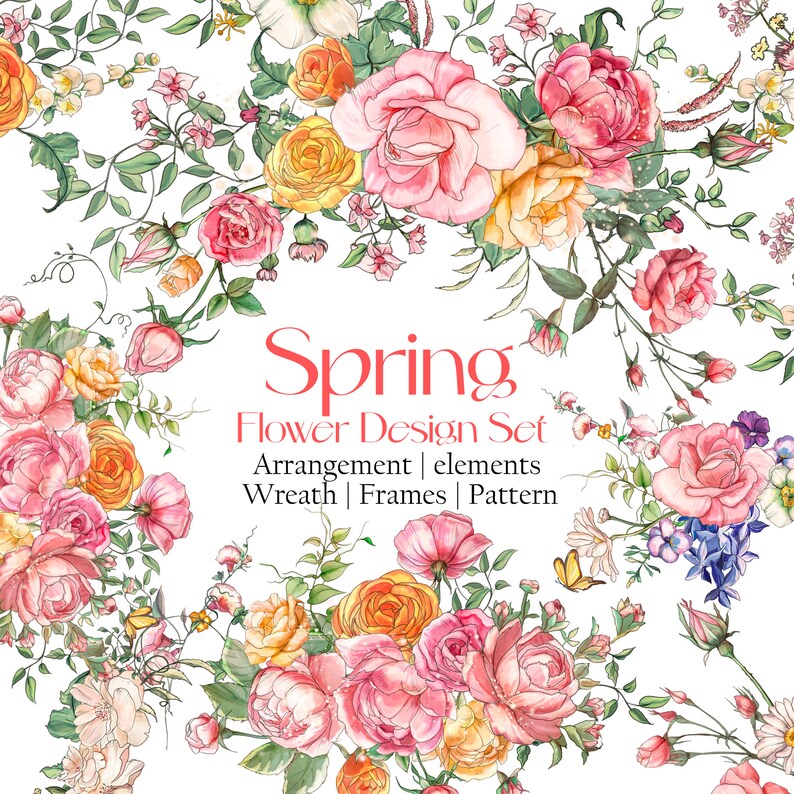 Spring Flowers Clipart Flower PNG Flower Clipart Clipart PNG Watercolor ...