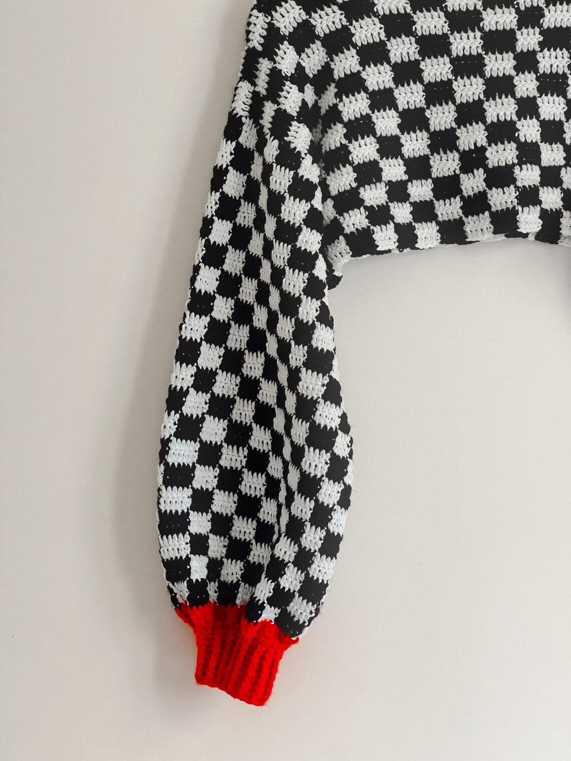 Checkered Crochet Top, Winter Crochet Sweater, Crochet Tank for Women ...