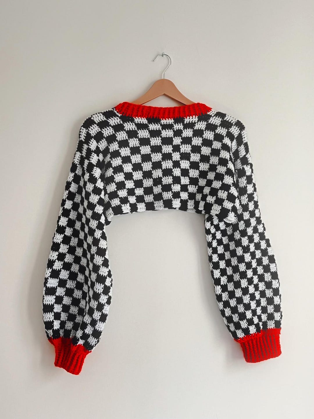 Checkered Crochet Top, Winter Crochet Sweater, Crochet Tank for Women ...