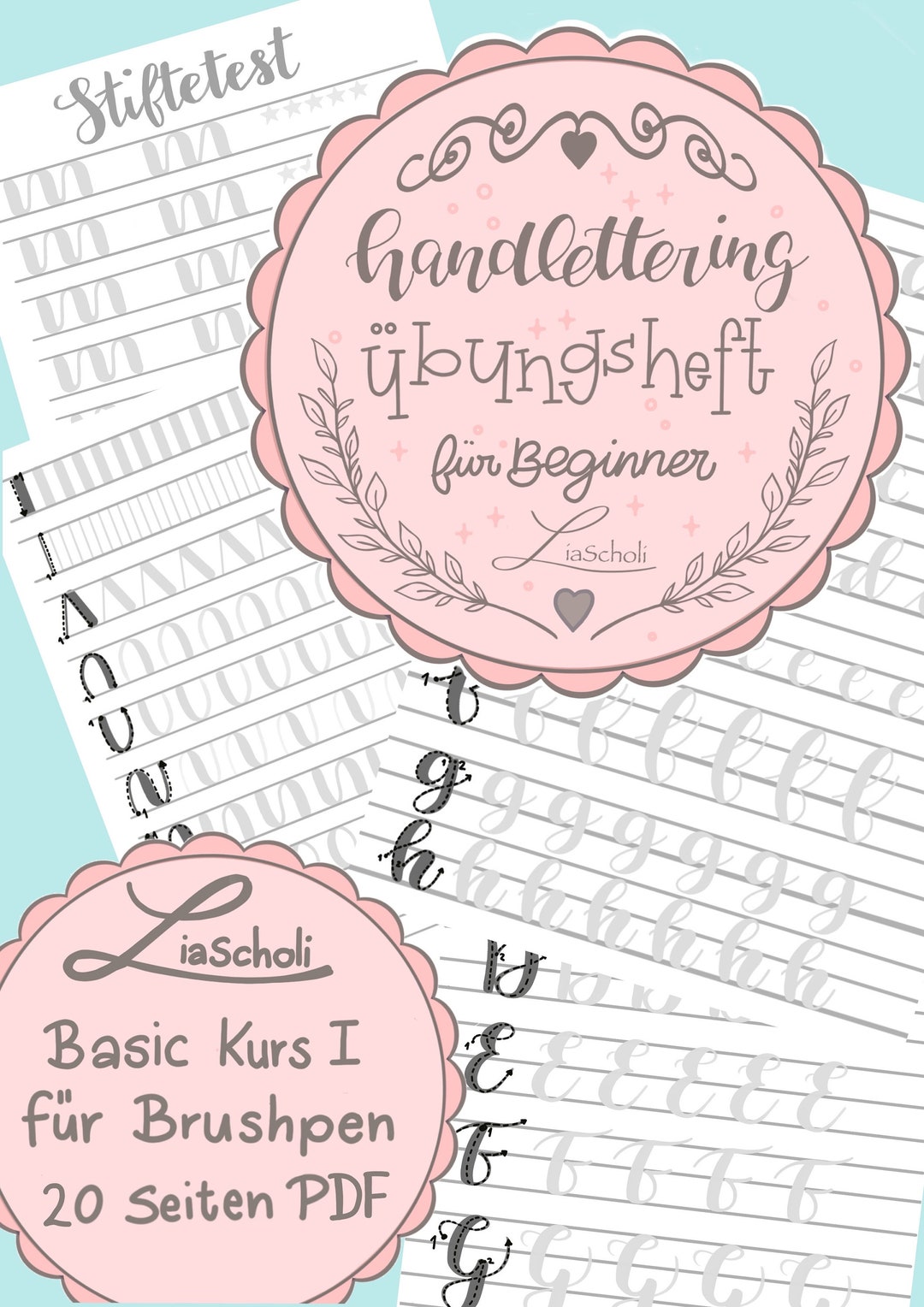 Hand Lettering Exercises Brush Lettering Templates for Beginners - Etsy