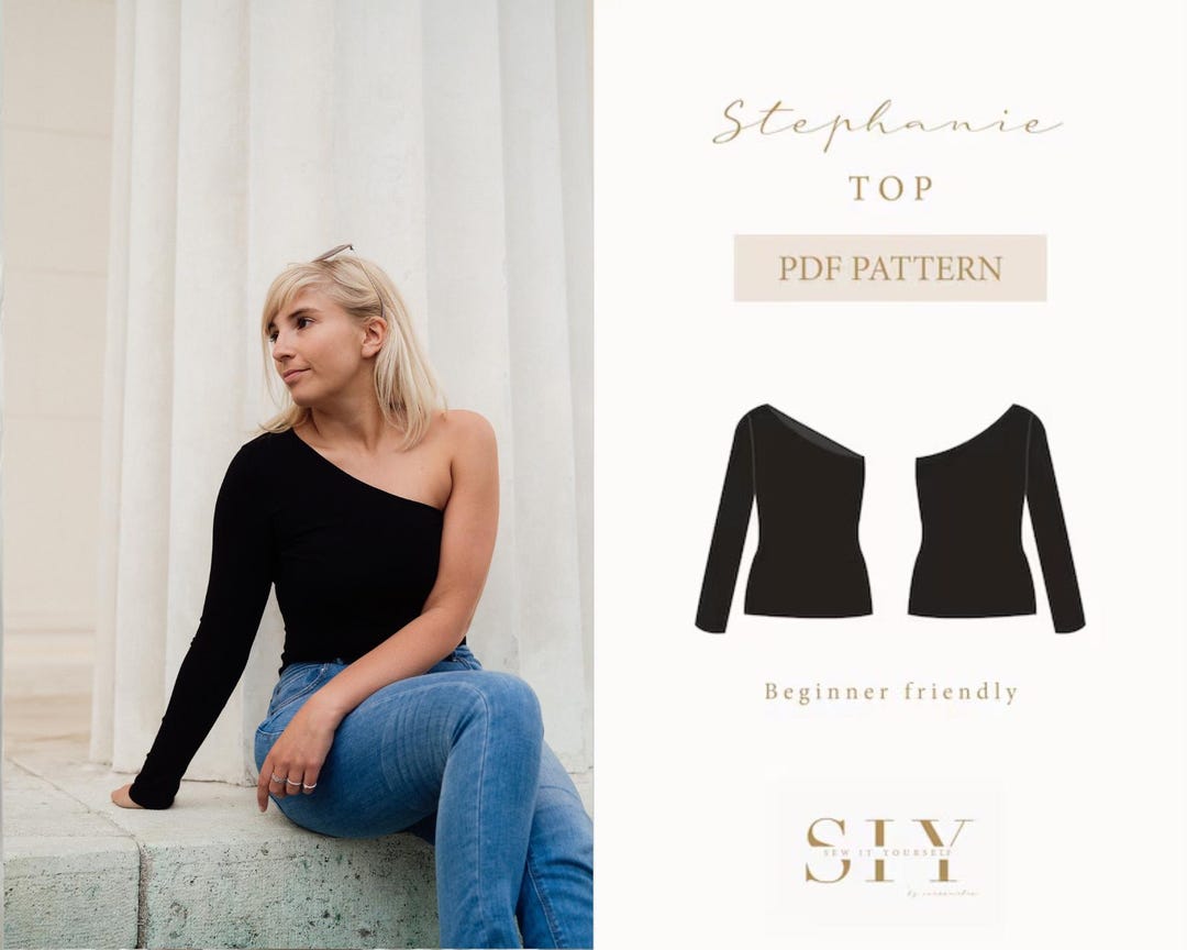Stephanie Top | Digitales Schnittmuster XXS - XXL | Eine Schulter Oben ...