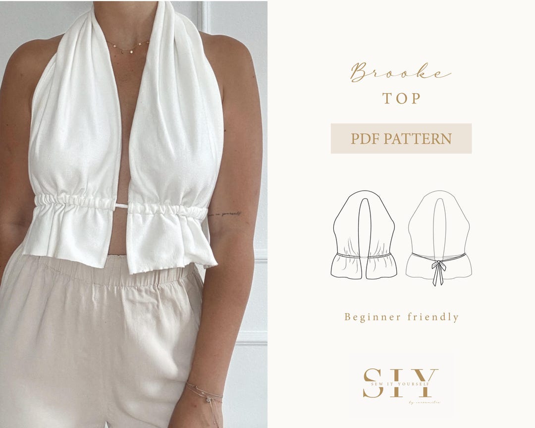 Brooke Top | Digital Sewing Pattern | XXS - XXL | Summer Top With an Open Back - Etsy
