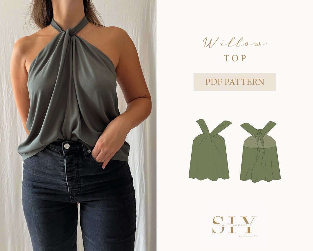 Willow Top | Digitales Schnittmuster | XXS - XXL | Twist Neck Top - Etsy