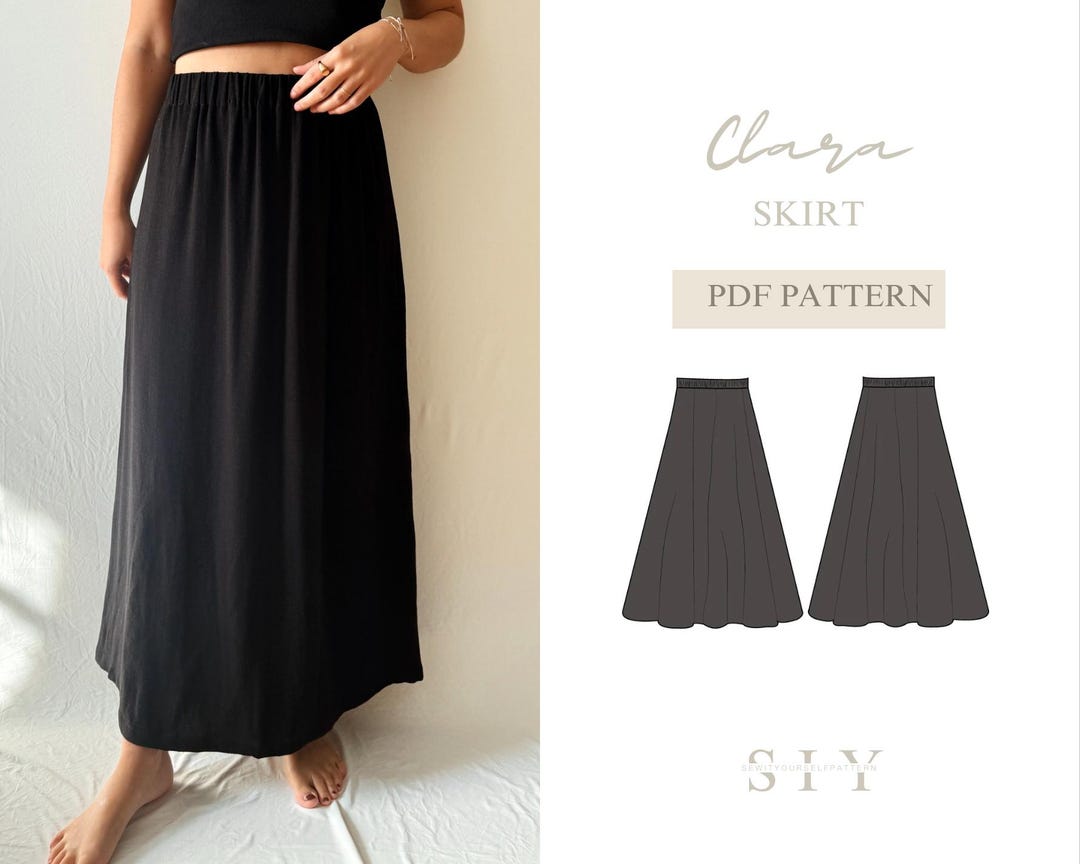 Clara-rock | Digitales Schnittmuster XXS - 4XL | Midi-rock - Etsy