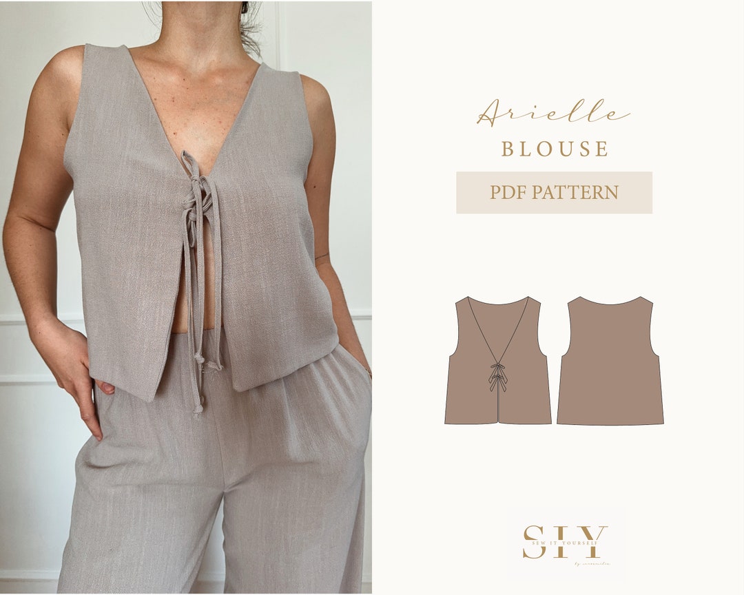 Arielle Blouse | Digital Sewing Pattern | Blouse to Tie | XXS-XXL - Etsy
