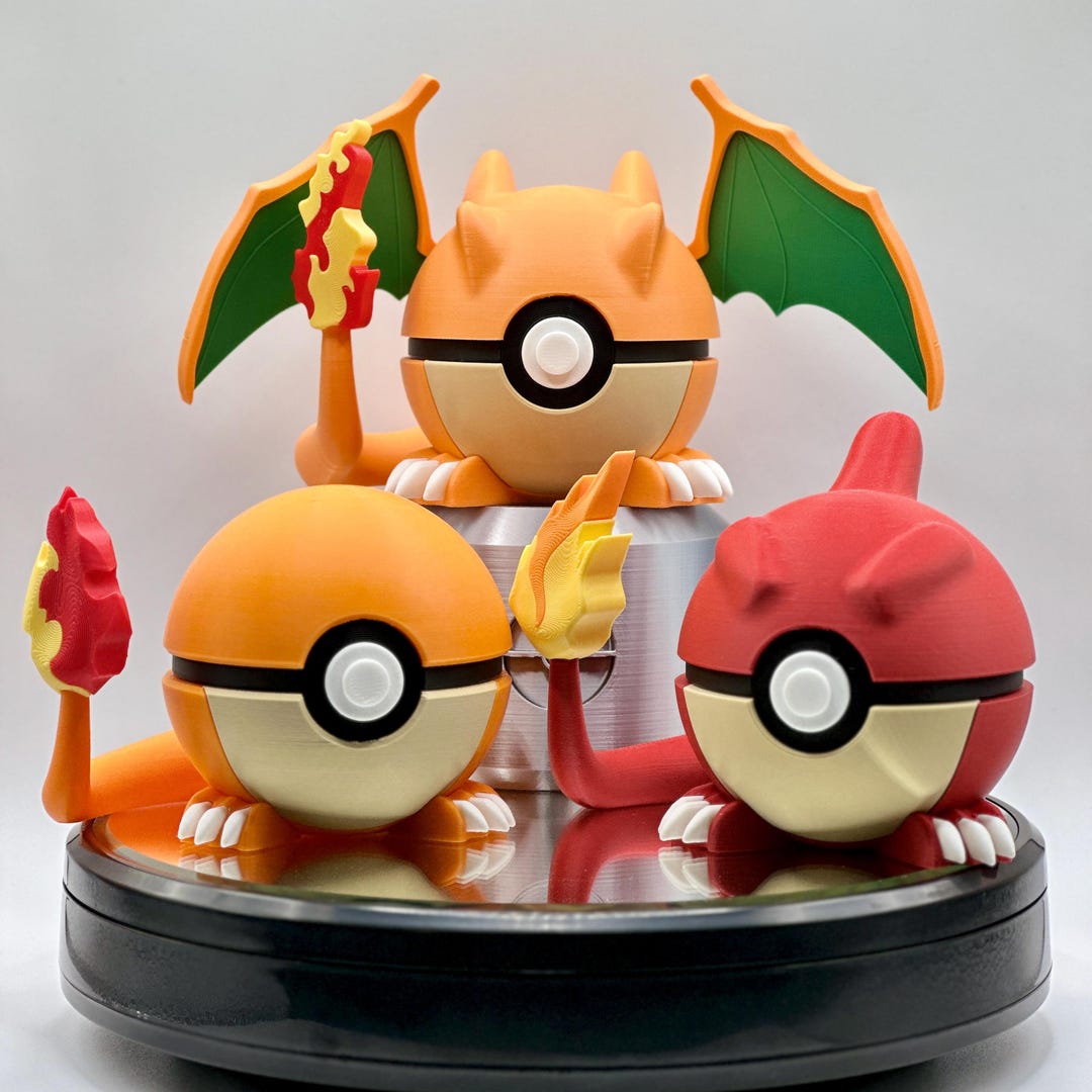 Charmander Charmeleon Charizard Evolutions Monster Ball 3D Printed ...