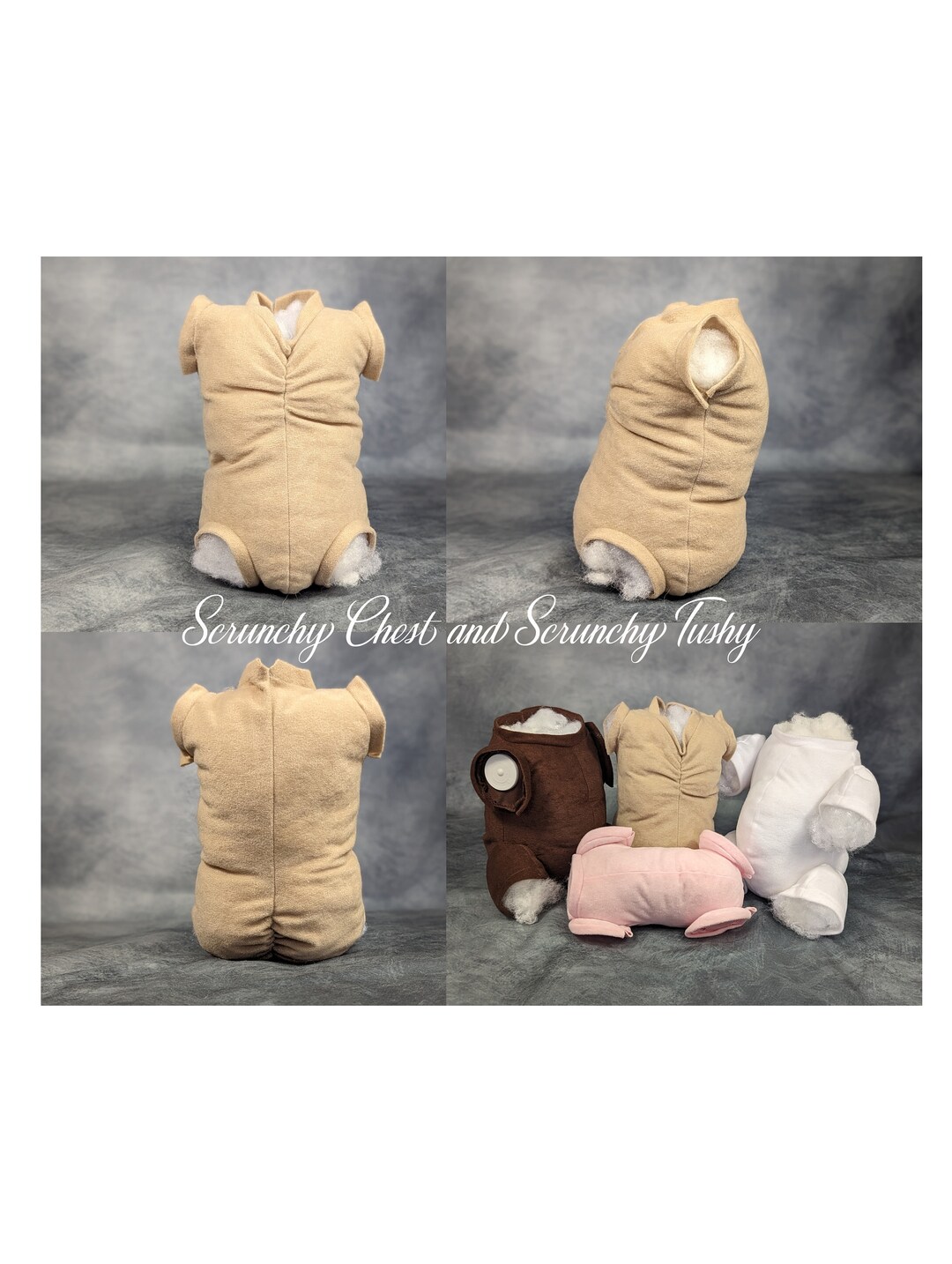 Reborn Doll Doe Suede Body Scrunchy Chest and Tushy various Colours and ...