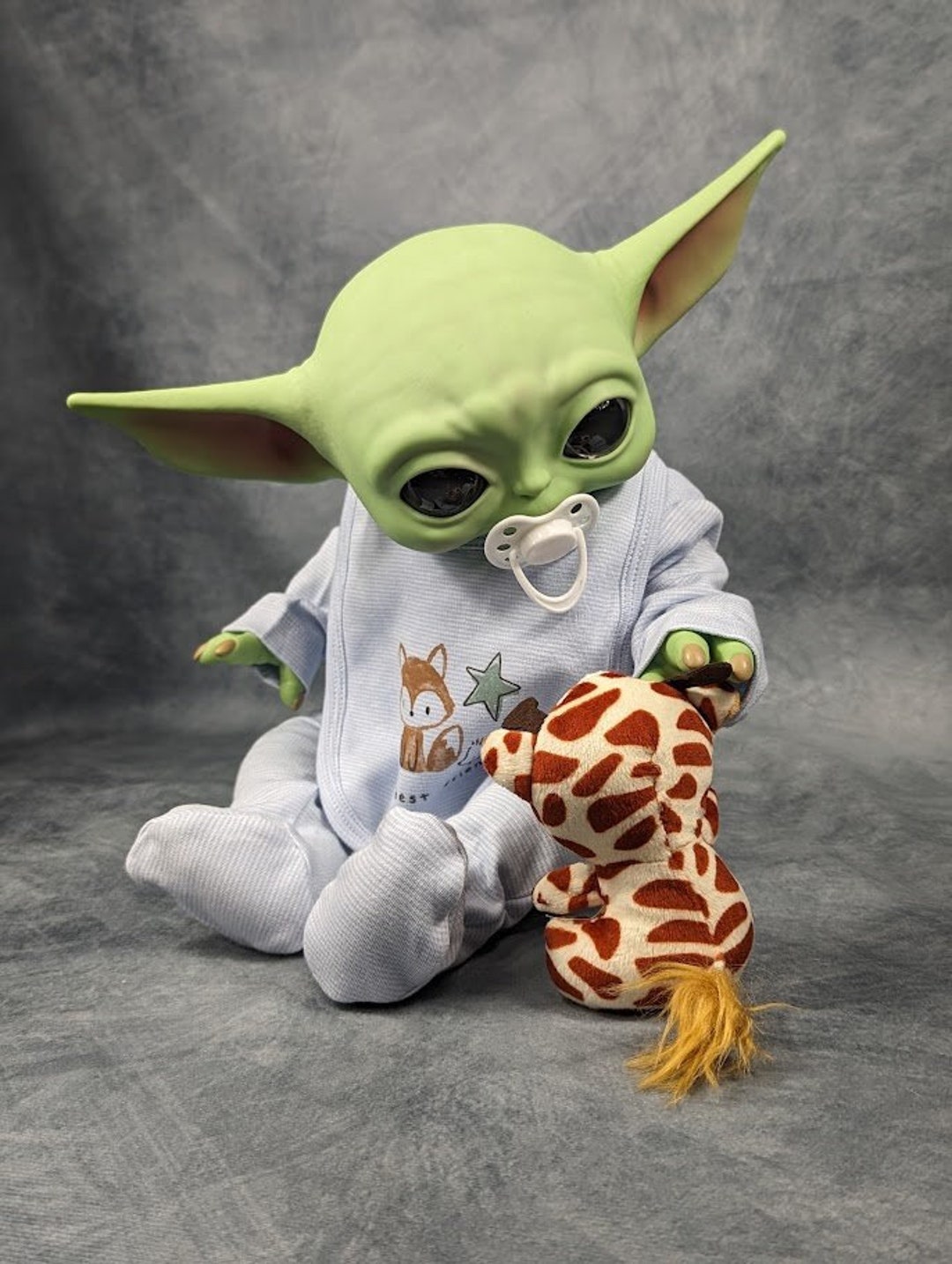 Reborn Baby Yoda grogu the Mandalorian the Child 20 new Olive Doe Suede ...