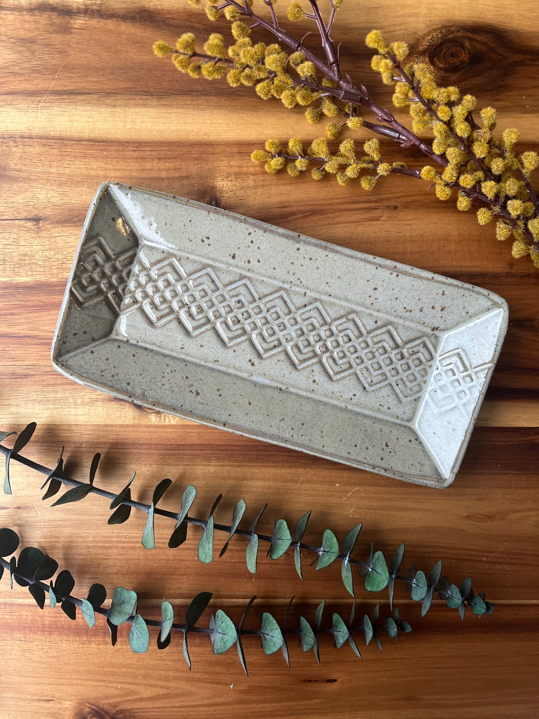 Geometric Design Rectangle Tray Handmade Ceramic Tray - Etsy