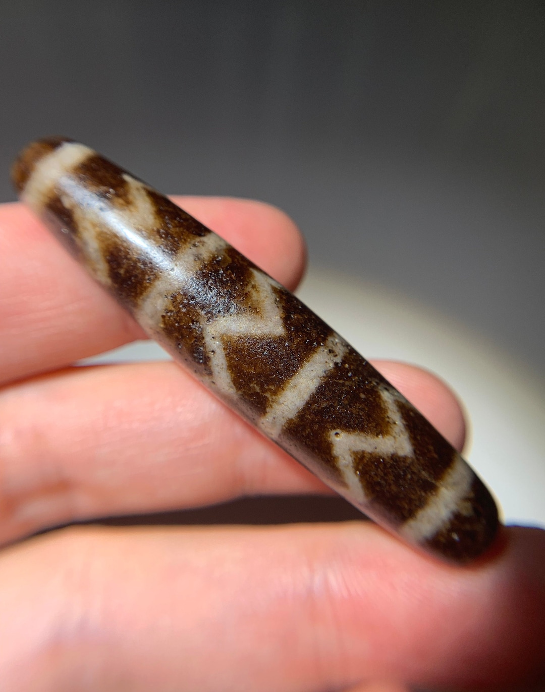 Dzi Bead " Water Wave & 4 STRIPES " Amulet Pendant 59mm X 13mm - Etsy