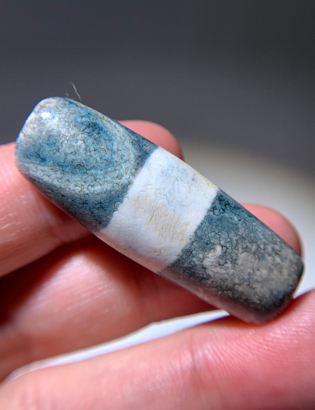 One Stripe Dzi Bead Amulet Pendant - 43mm - Etsy