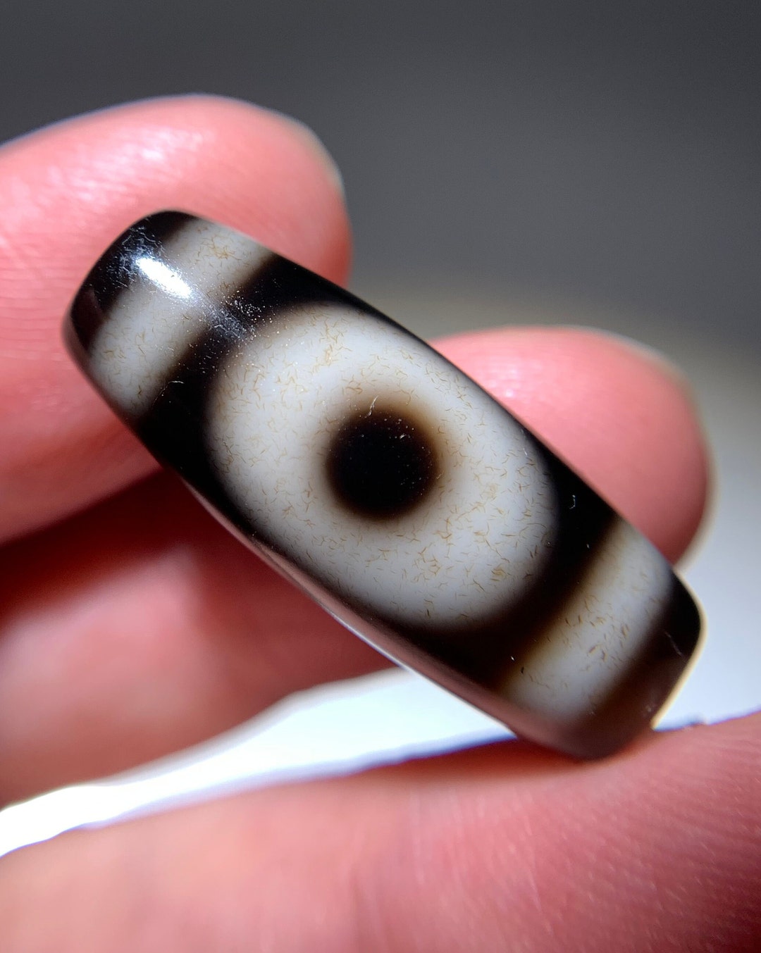 Dzi Bead " Heaven & Earth " Amulet Pendant 28.8mm X 11.6mm - Etsy