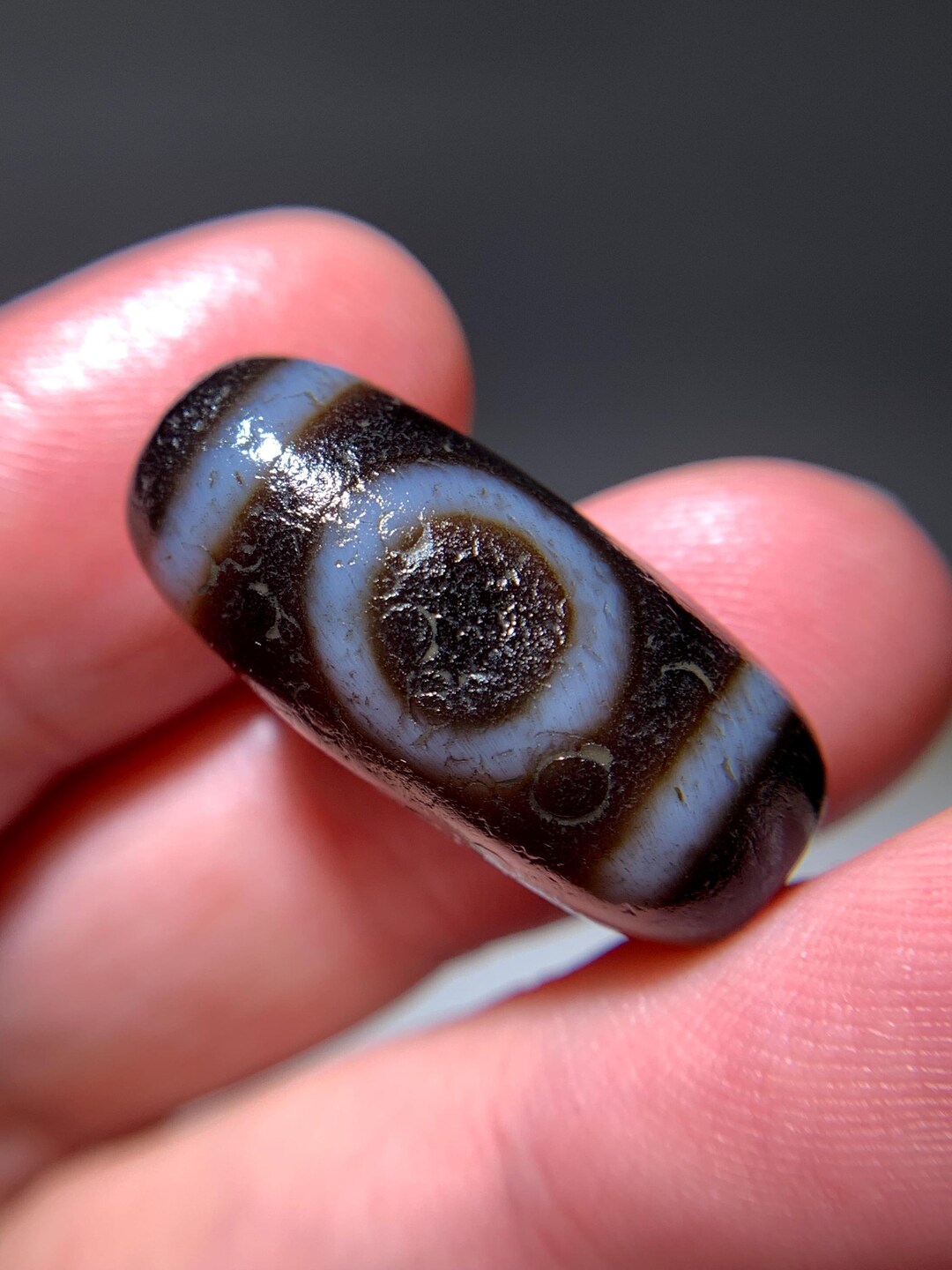 Dzi Bead " Heaven & Earth " Amulet Pendant 26.8mm X 12.3mm - Etsy