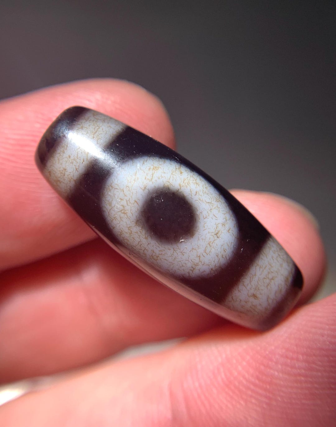 Dzi Bead " Heaven & Earth " Amulet Pendant 27.6mm X 11.2mm - Etsy