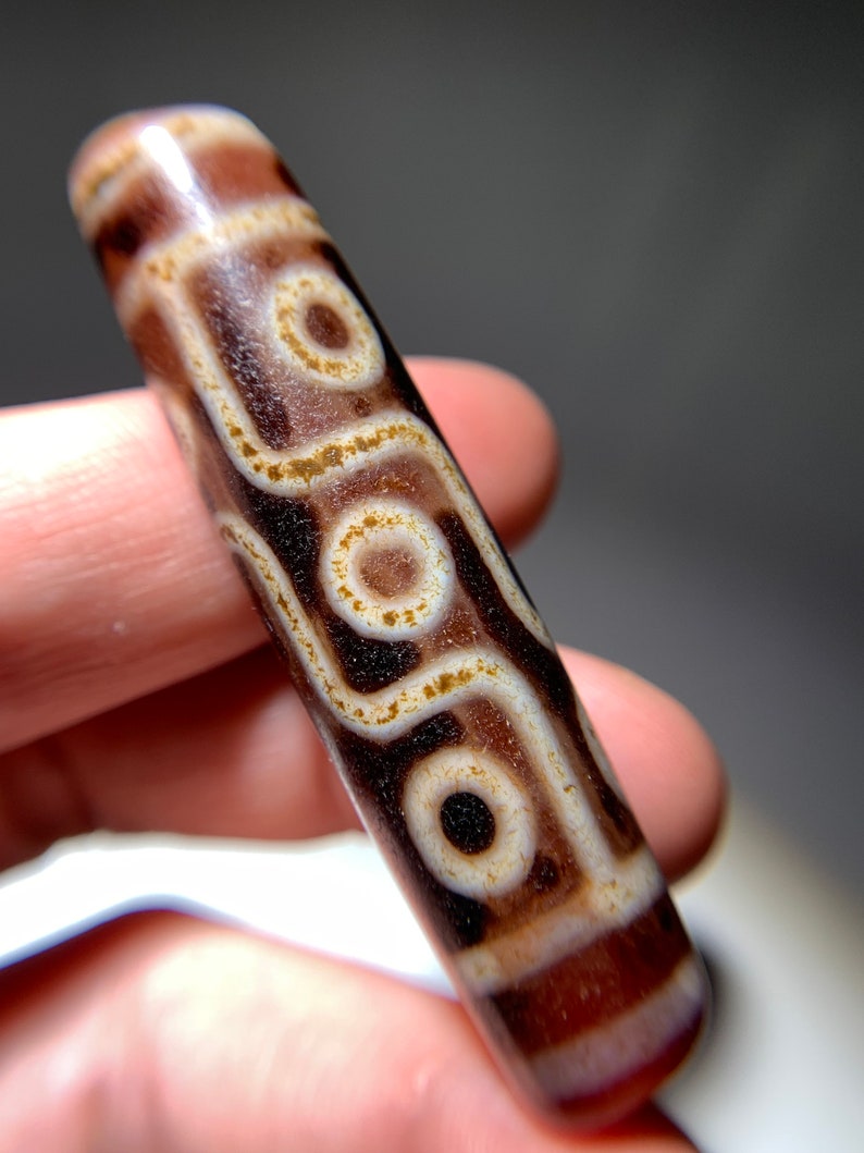 Tibetan Red Dzi Bead 9 Eyes Amulet Pendant 57mm - Etsy