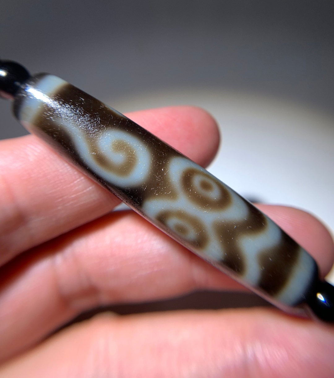 Dzi Bead Prajna Dharma Eye Amulet Pendant Necklace 55.7mm X 12.8mm - Etsy